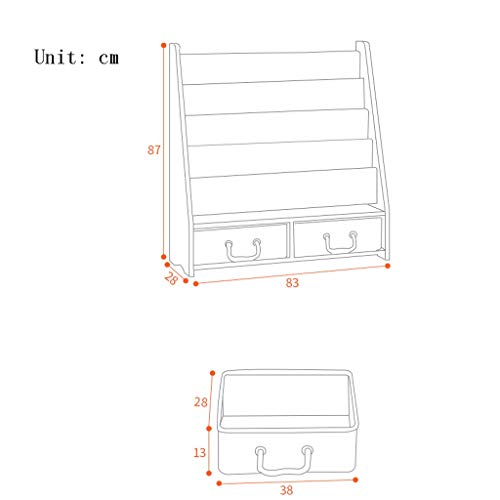 Multilayer Magazine Rack Newspaper Holder Book Shelf Storage Rack with Box Freestanding Display Rack Materials Robust 83X28X87CM MUMUJIN (Color : B)
