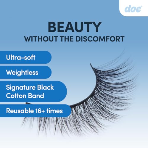Morning Dew - Reusable 15 Wears, Natural Looking Vegan False Lashes, Handmade from Korean Silk. Lightweight Cruelty Free Eyelash for Everyday Look - 1 Pair