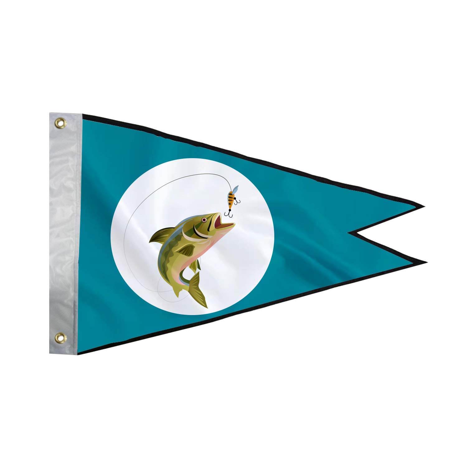 BannerBuzz Burgee Flag, Double Sided with Pole Pockets or Grommets on Left, 90 GSM Knitted Polyester Fabric, Full color UV printing, Boat Flag for Events (10' x 6')