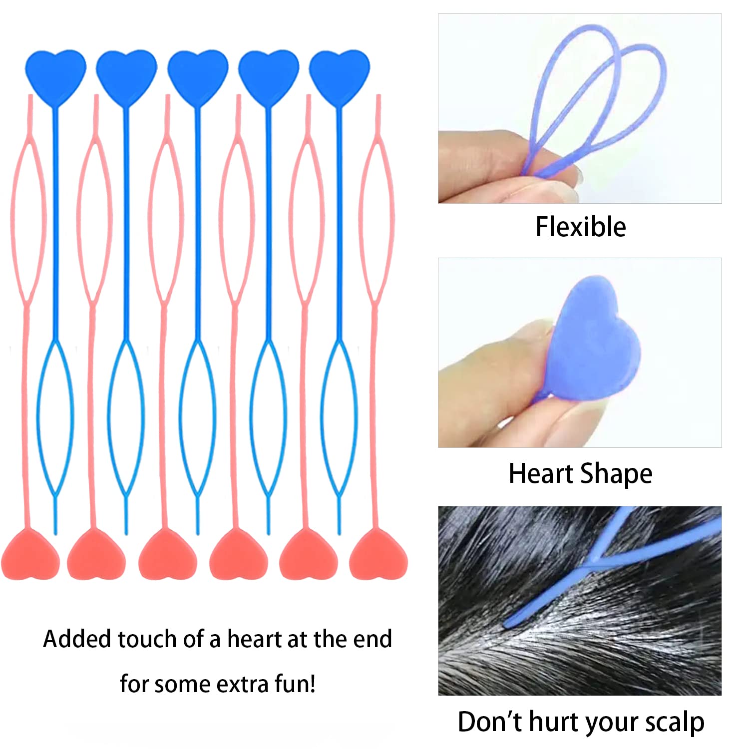 20 Pcs Quick Beader for Hair Braids Hair Beader Tools for Loading Beads on Hair Braids Ponytail Maker Styling Tool Beader for Kids Girls and Women