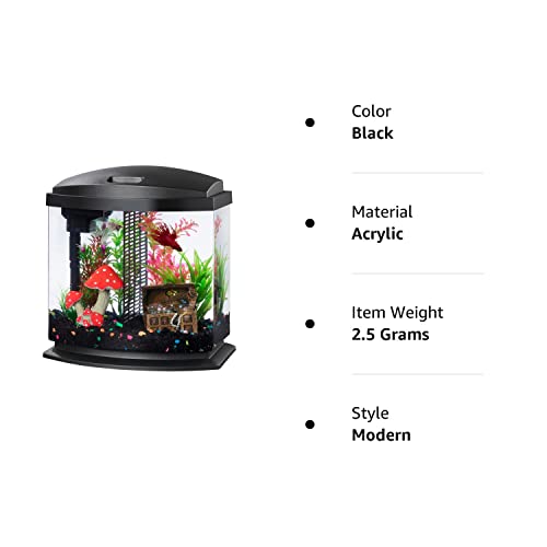 Aqueon 00800198: Aquarium Kit BettaBow Led Blk 2.5G