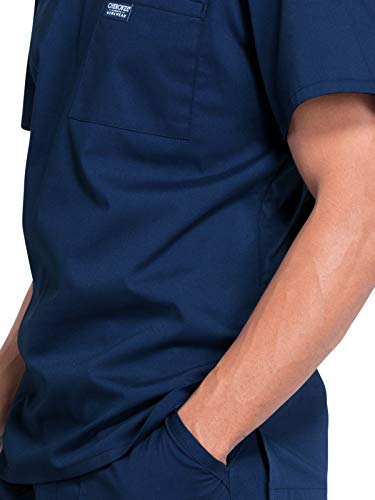 Cherokee Scrubs for Men V-Neck Top, Workwear Professionals Soft Stretch WW675, L, Navy