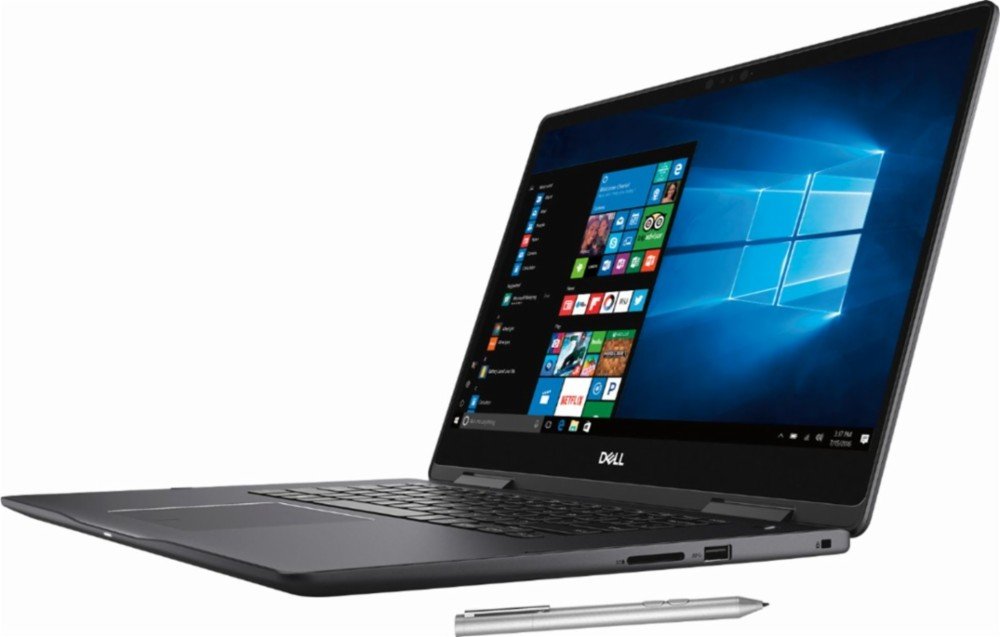 Dell - 2-in-1 15.6" 4K Ultra HD Touch-Screen Laptop - Intel Core i7 - 16GB Memory - NVIDIA GeForce MX130 - 256GB SSD - Abyss Black