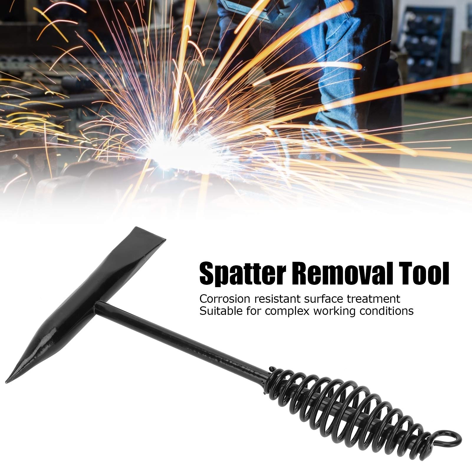 2pcs Welders Chipping Hammer Electric Industrial Chipping Hammer 250mm Spring Handle Weld Slag Spatter Removal Tool Welding Hammers