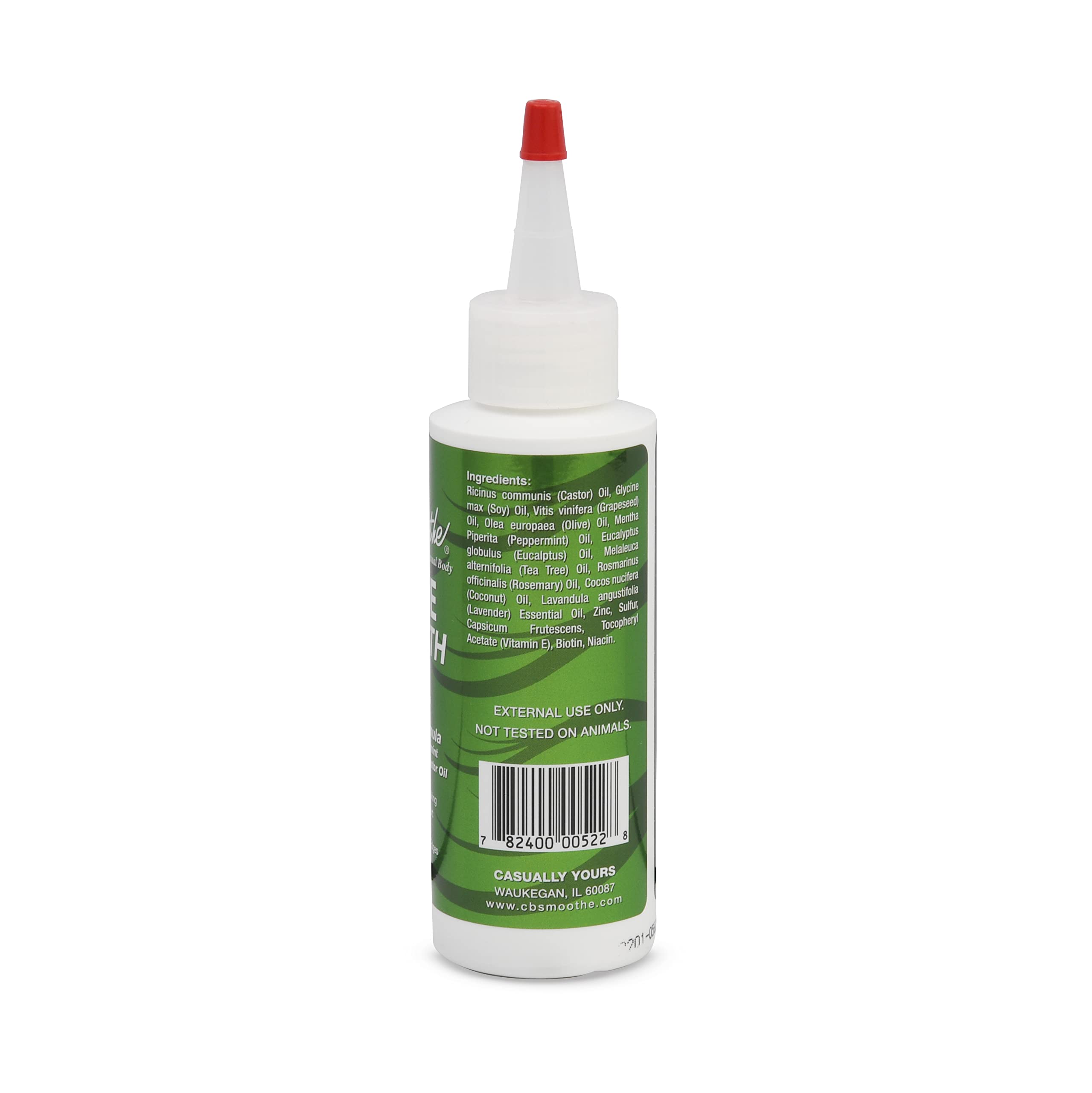 C B SMOOTHE Oil, Natural Hair Growth Serum with Tea Tree, Peppermint, Jamaican Black Castor - 4oz, Non-Greasy, Anti-Itch Scalp Moisturizer, Boosts Circulation & Edge Regrowth, Unisex