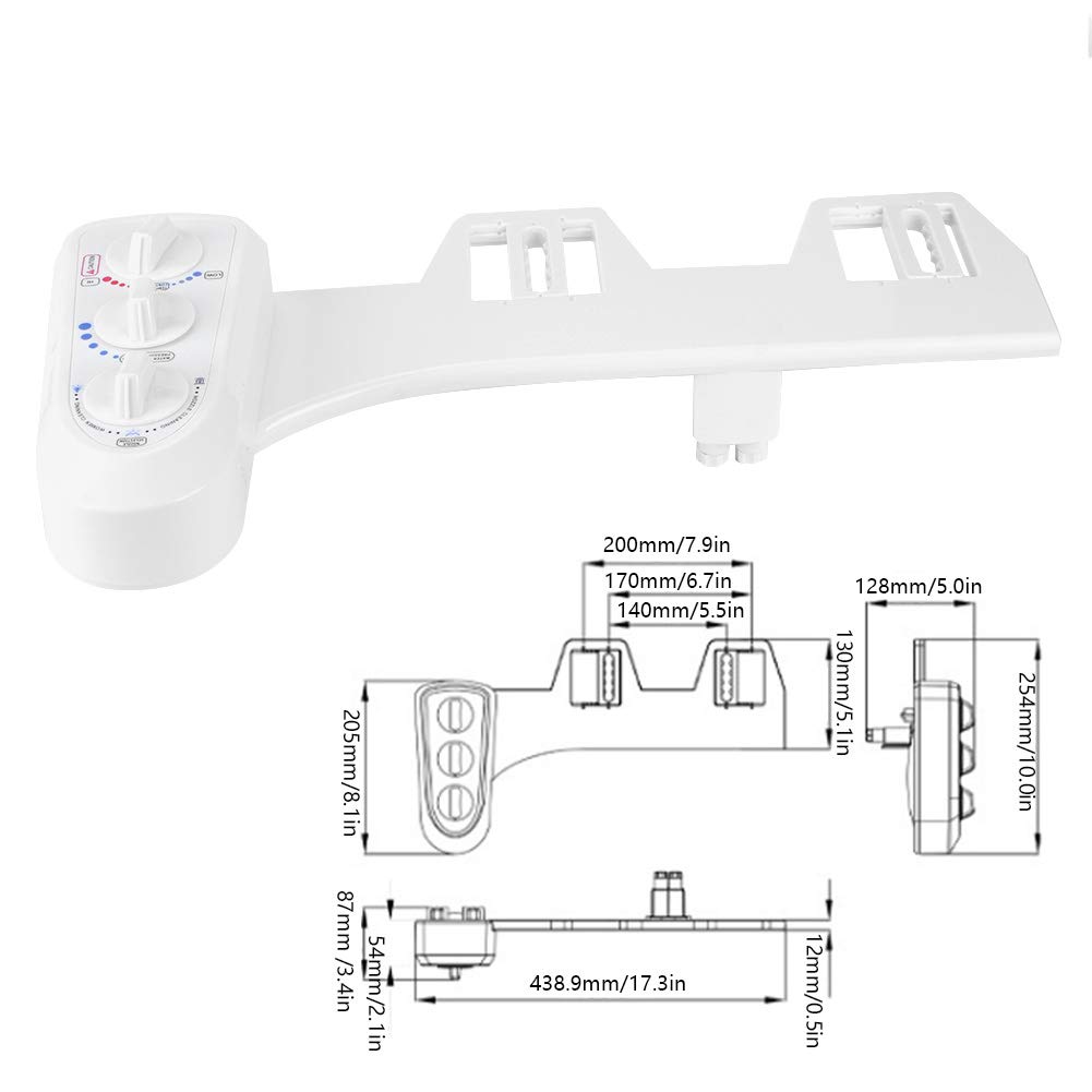 3/8 Thread Bidet Attachment, Hot and Cold Water Double Nozzle Toilet Bidet Sprayer EU Standard