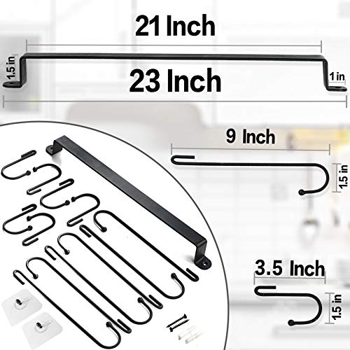 N/C Wall Mounted Coffee Mug Holder|Coffee Cup Rack with 12 Detachable Hanging Hooks for Kitchen Organizer and Storage, Mug and Cup Display Hanger