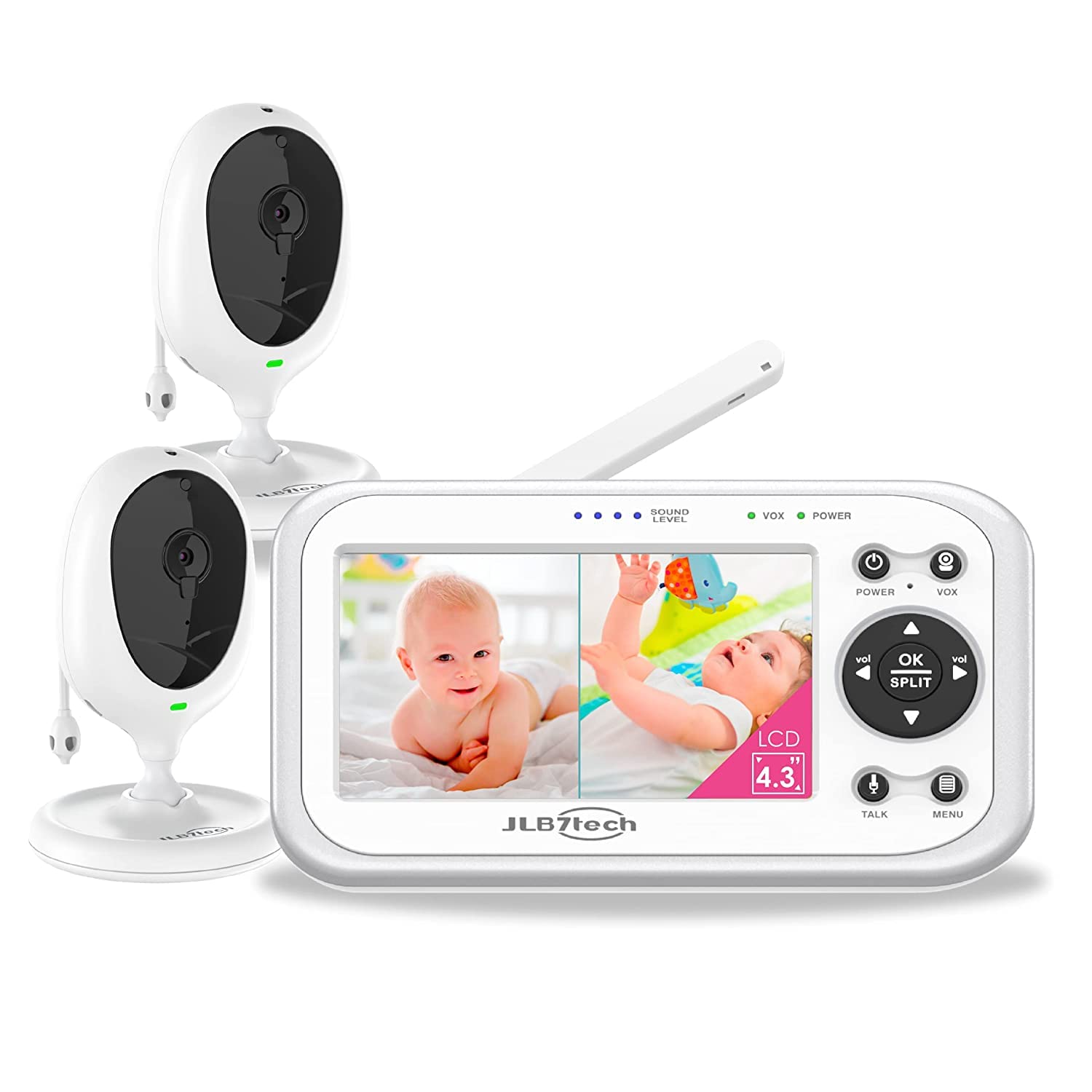 JLB7tech Add-on Camera Unit 5“ and 4.3" Split Screen Video Baby Monitor LB55955-2T,55963BV-2T,55953-2T,55953SPB-2T,JLB955SP-2T(B)(up to 2 Cameras)