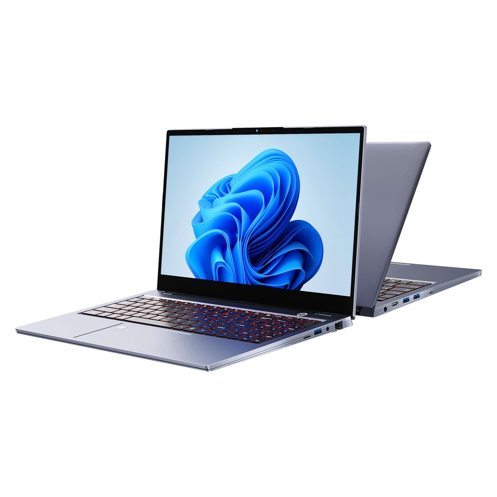 15.6 Inch Laptop, 16GB RAM 1TB SSD Fingerprint Reader Stereo Dual Speakers 8000mAh FHD IPS Notebook Computer Backlit Keyboard Support Bluetooth for Students (16+1TB US Plug)
