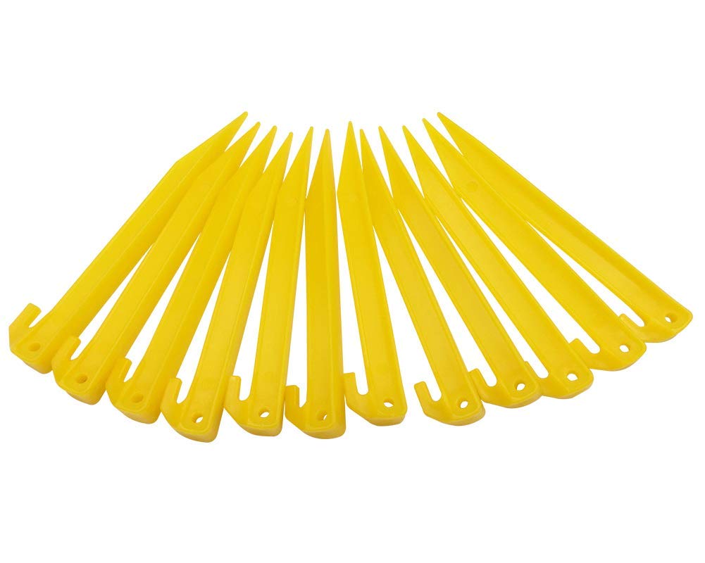 24 Pcs 9 Inch (225mm) Tent Pegs Plastic Spike Hook Awning Camping Caravan Visual Marker