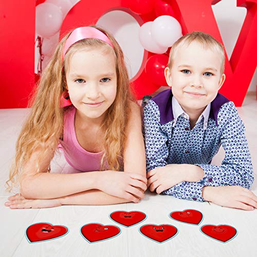 72 Pieces Heart Cut-Outs 3 Inch Printed Hearts Cut-Outs Cute Heart Shape Decoration for Valentines Day Crafts Home Class Office Decor, Red