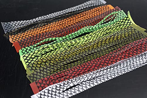 20Pc 10Colours Fishing Jig Lures Mixed Colors DIY Silicone Whole Sheet Skirts for Jig Lures Regular Skirt Colours with Fly Tying Material Free Rubber Band CMB3#