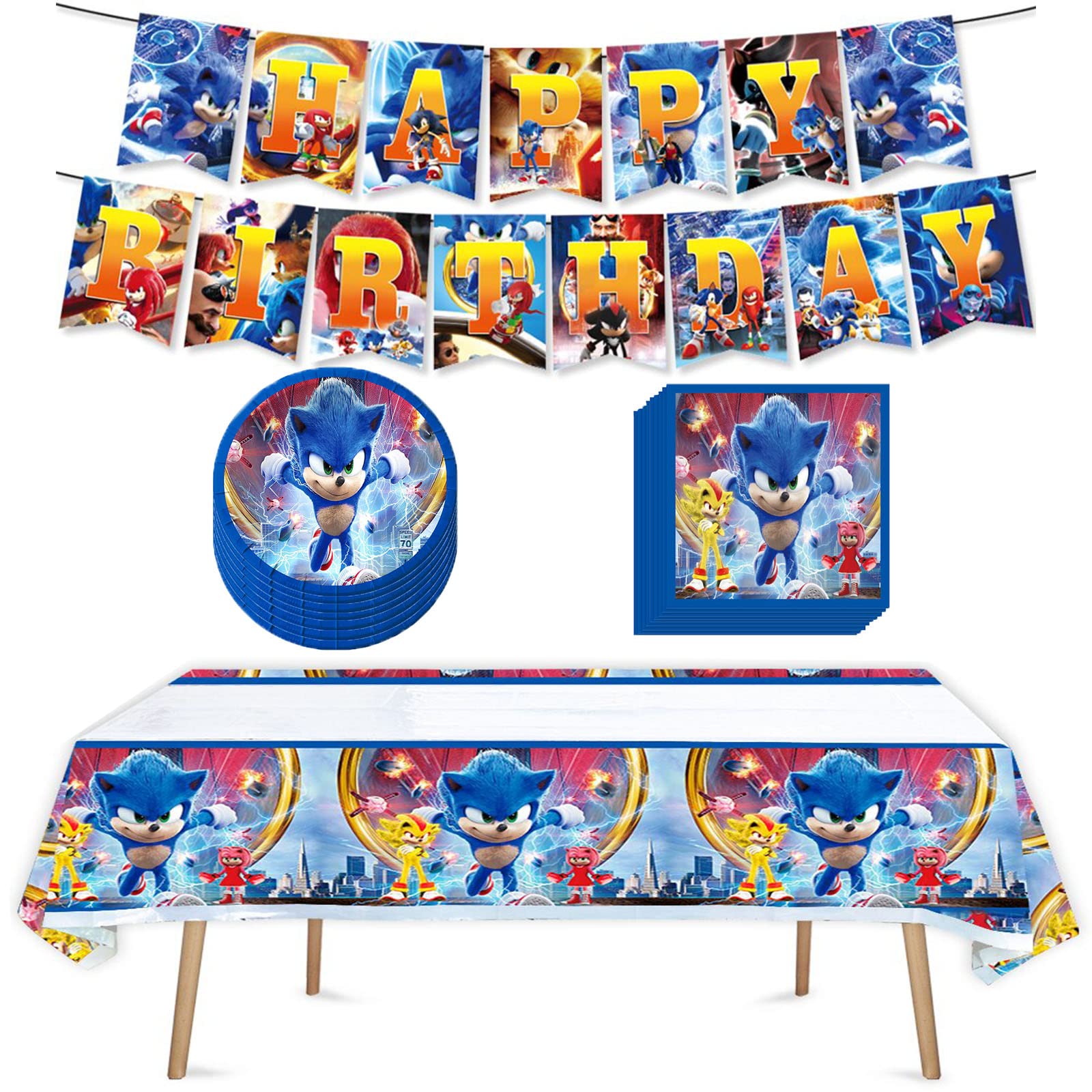 42 packs of birthday party supplies, 20 tissues + 20 plates + 1 tablecloth + 1 banner