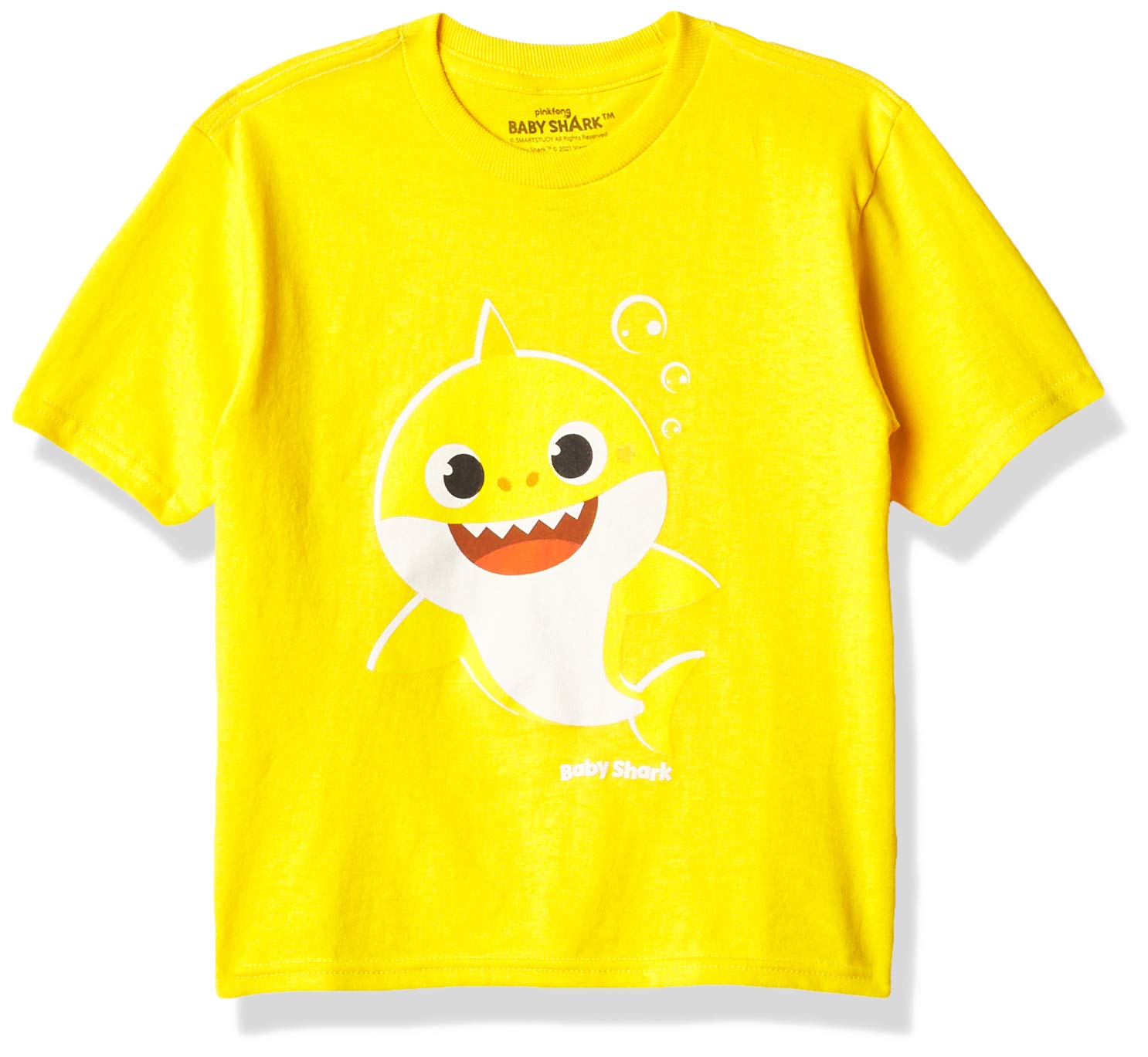 Nickelodeon baby boys Shark Big Face Toddler Short Sleeve T-shirt T Shirt, Yellow, 3 US