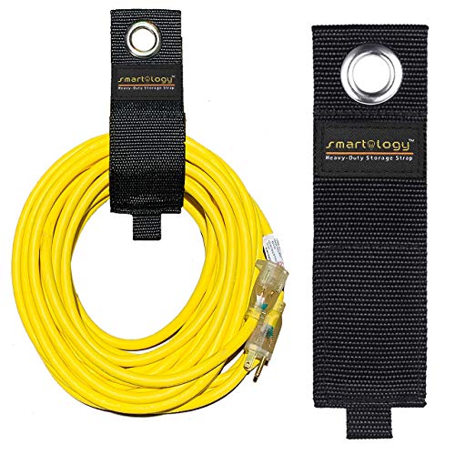 SMARTOLOGY 10 Packs Heavy-Duty Garage Wall Hooks and 11 Extension Cord Storage Straps Set