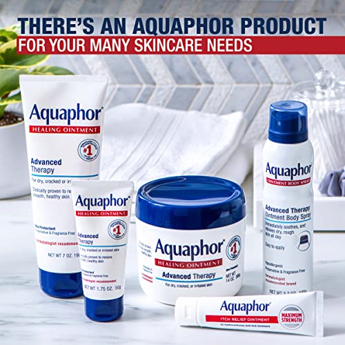 Aquaphor Healing Ointment Advanced Therapy Skin Protectant, Body Moisturizer for Dry Skin, Minor Cuts and Burns, Dry Cuticles, Cracked Heels, Hands and Lips, 3.5 Oz Jar