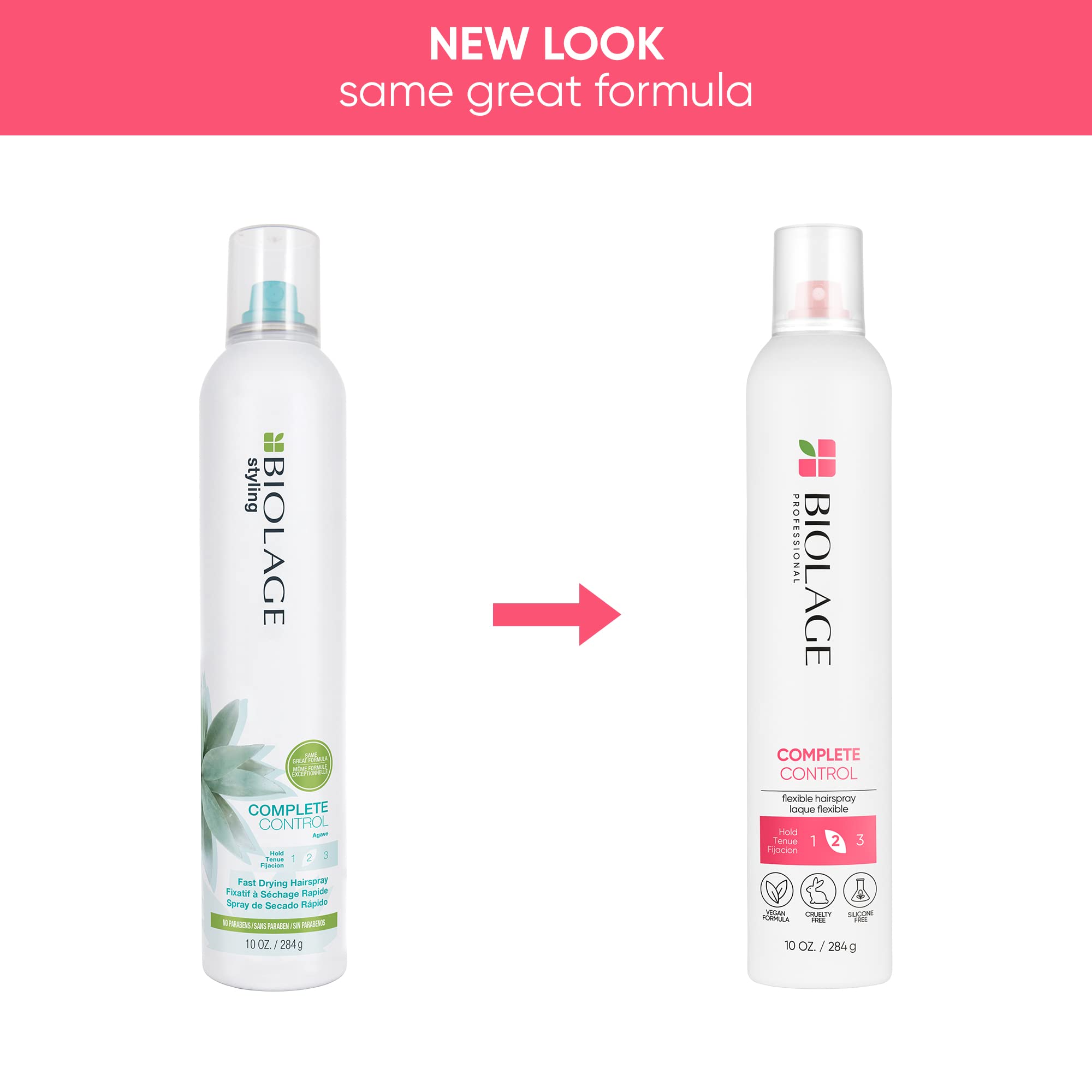 BIOLAGE Paraben-Free Styling Complete Control Hairspray For All Hair Types - Adjustable Control Hairspray For Volume, Texture & Hold, 10 Oz