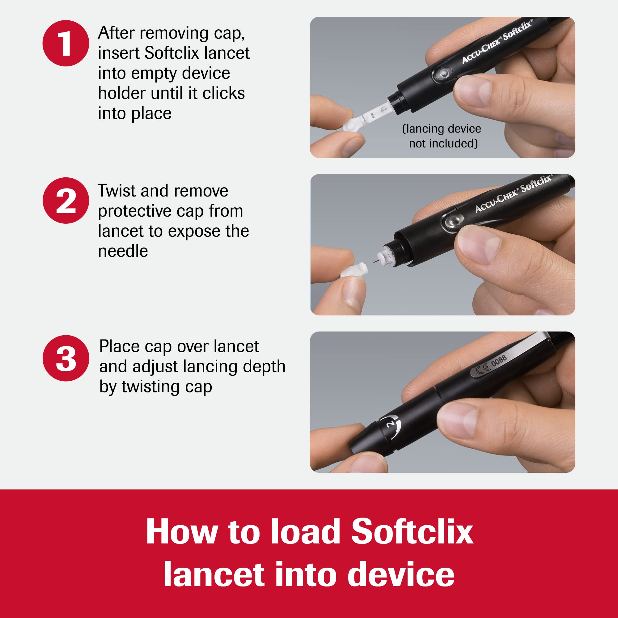 Accu-Chek Softclix Diabetes Blood Sugar Test Kit for Diabetic Glucose Monitoring: 100 Softclix Lancets, 100 Guide Test Strips, and Control Solution (Packaging May Vary)