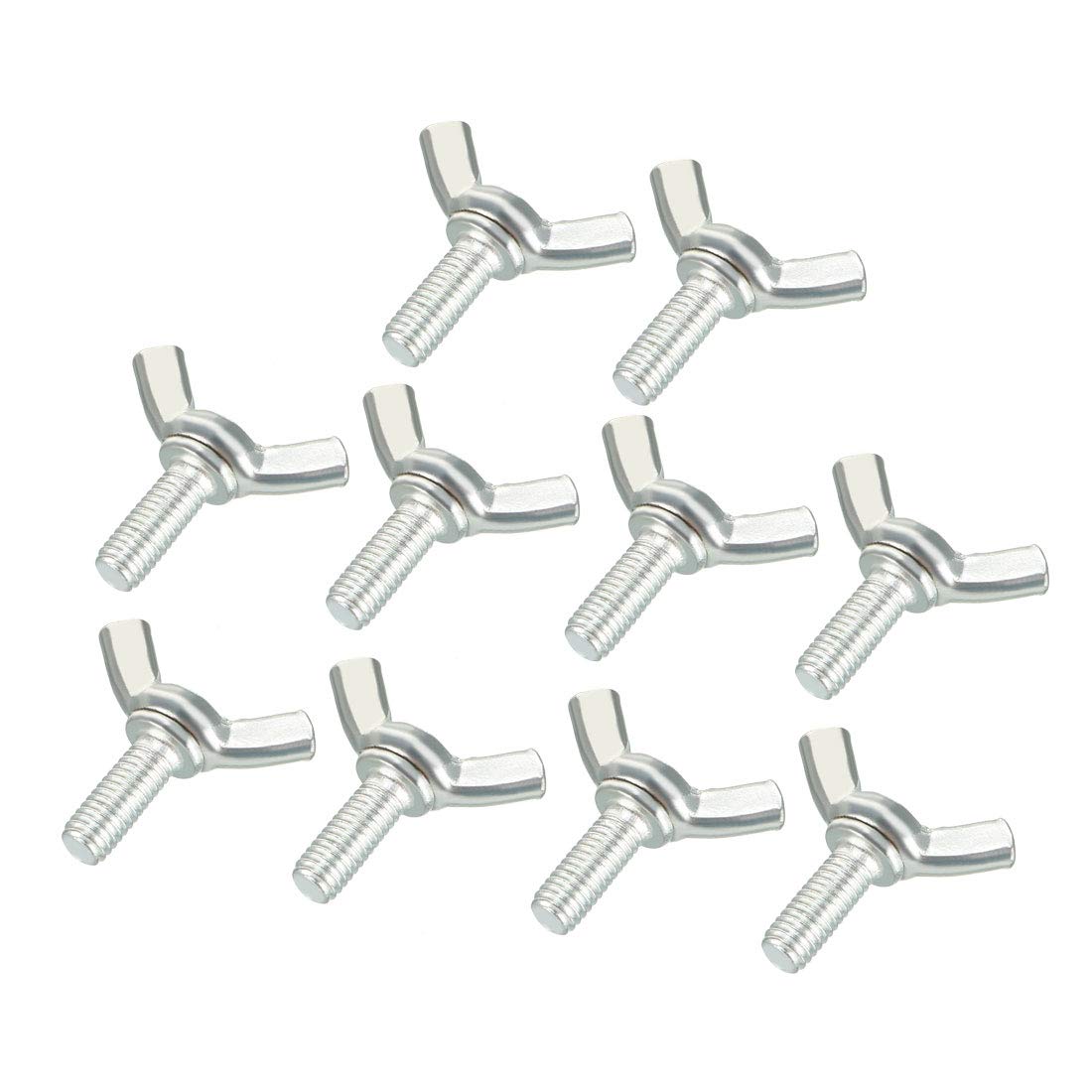 uxcell Butterfly Wing Thumb Hand Screws Bolts M5x12mm 0.8mm Pitch Carbon Steel 10pcs