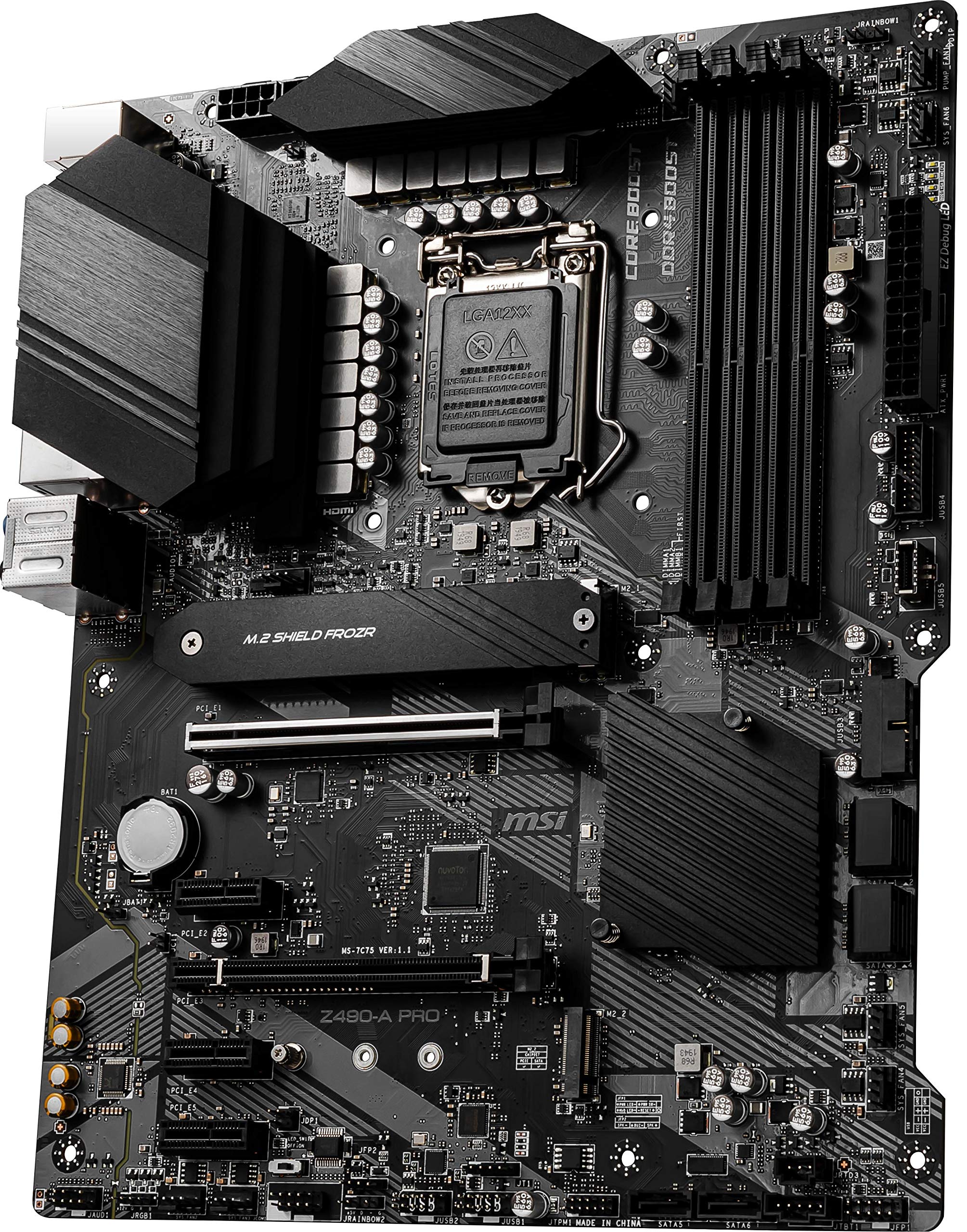 MSI Z490-A PRO ProSeries ATX Motherboard (10th Gen Intel Core, LGA 1200 Socket, DDR4, Dual M.2 Slots, USB 3.2 Gen 2, 2.5G LAN, DP/HDMI)
