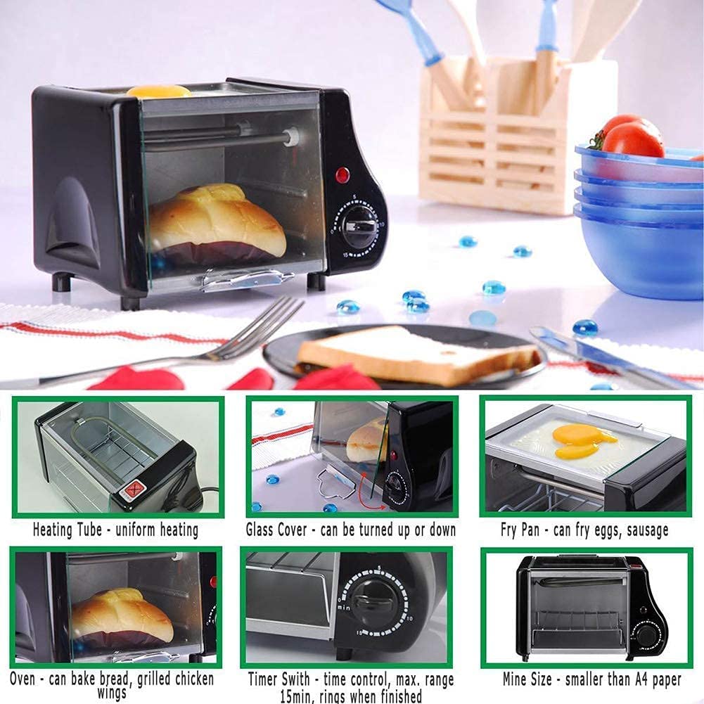 220 v 220W 2pcs Baking Pan 1.5L Mini Toaster Bread,Electric Oven Baking Frying Pan Eggs Omelette Kitchen Pizzas Bread Fries Cake