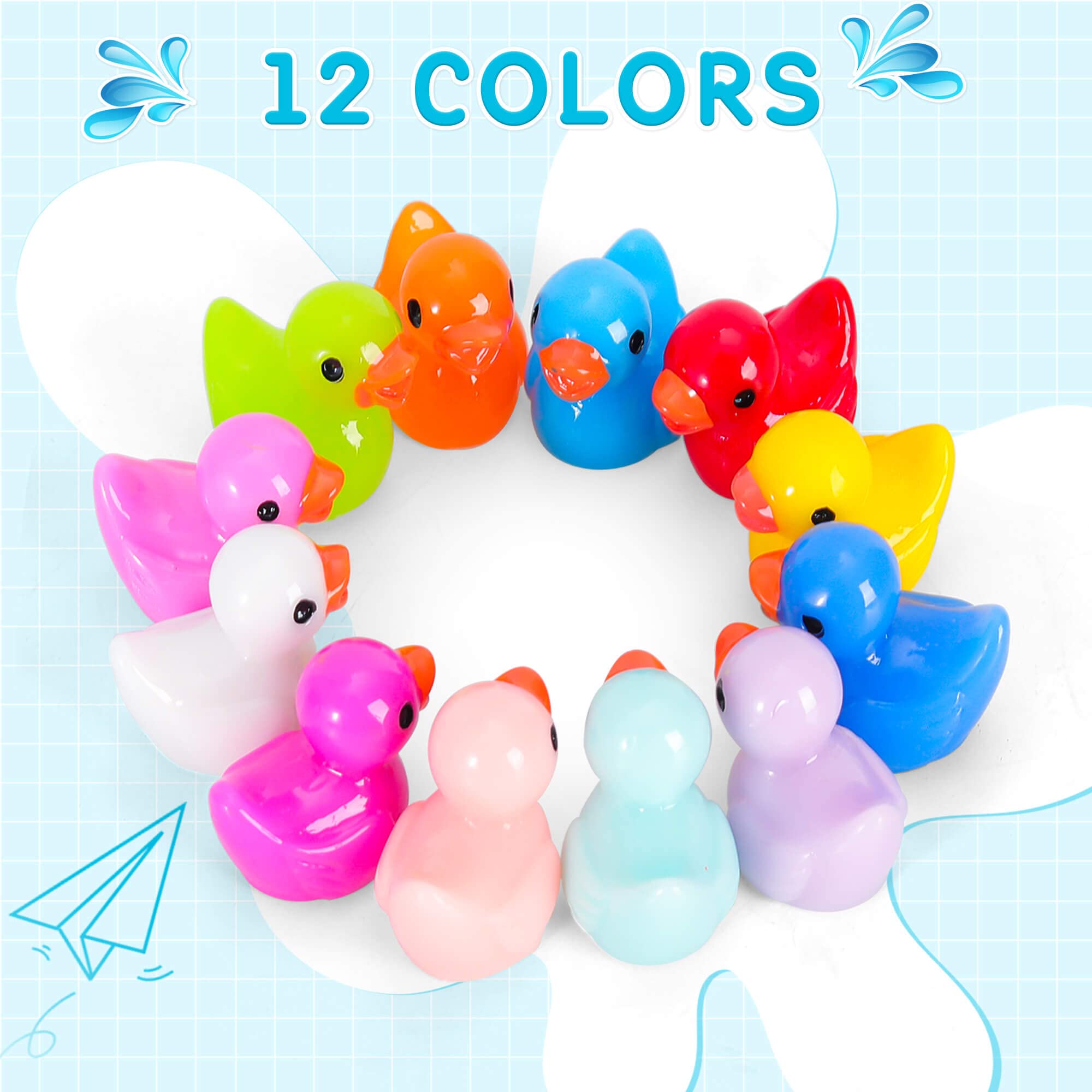 240 Pieces Tiny Ducks Mini Resin Duck Slime Charms Bead Miniature Duck Figures Ornament Potted Plants Decoration