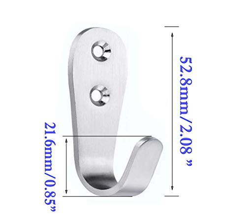 FGen 20pcs Stainless Steel Hooks Hanging Hooks Single Hooks Solid Hooks Family Hotel Bathroom Accessories Hook Hook