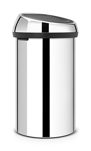 Brabantia 402609 Touch Trash Can, 16 gallon/60 L, Brilliant Steel