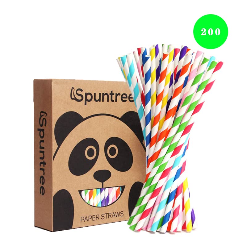 200 Kraft multiple color Biodegradable co-Friendly Biodegradable Paper Drinking Straws Bulk for Party Supplies