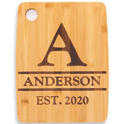 Custom Catch Personalized Cutting Board Wedding Gift - Durable Bamboo (Monogram)