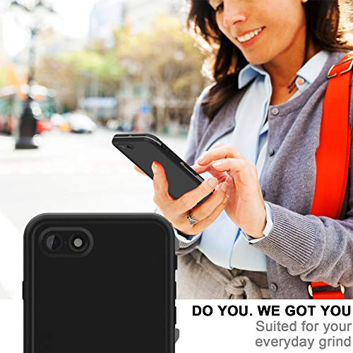 Diverbox iPhone SE 2020 Waterproof Case iPhone 8 Waterproof Case,Waterproof Shockproof IP68 Full-Body Sturdy Case Built-in Screen Protector, Durable Underwater for Full Sealed Cover 4.7 in (Black)
