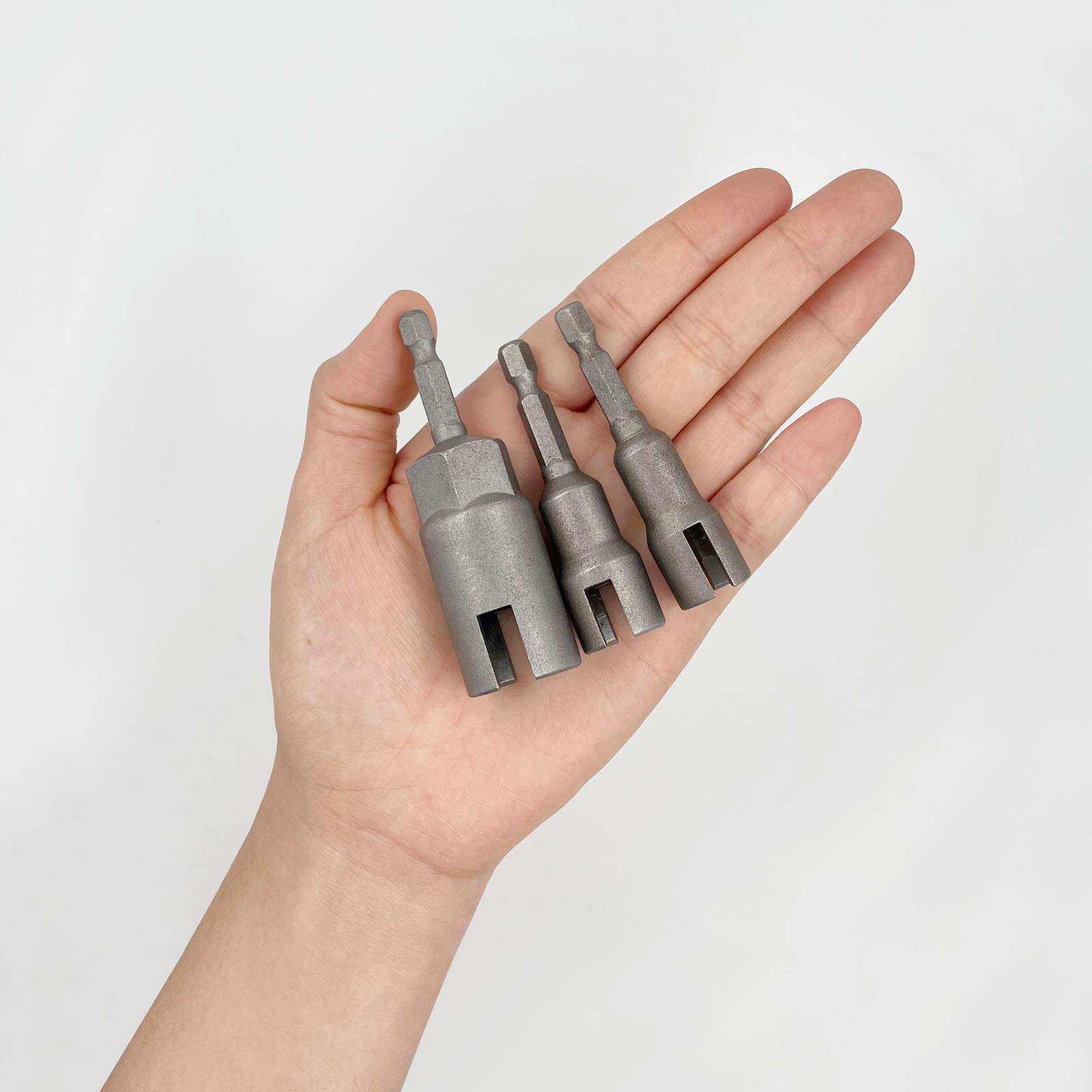 3 Pack 1/4" Hex Shank,Power Wing Nut Driver Set,Slot Wing nuts Drill Bit Socket Wrenches Tools Set, Drills Bits for Panel Nuts screws eye C hook bolt