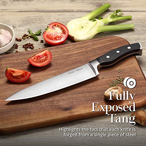 Master Maison Chef Knife Set - 8" Professional Premium German Stainless Steel Kitchen Knife Set with Sharpener & Edge Guard – Super Sharp Chef Knife - Durable Knives for Home & Professional Cooking