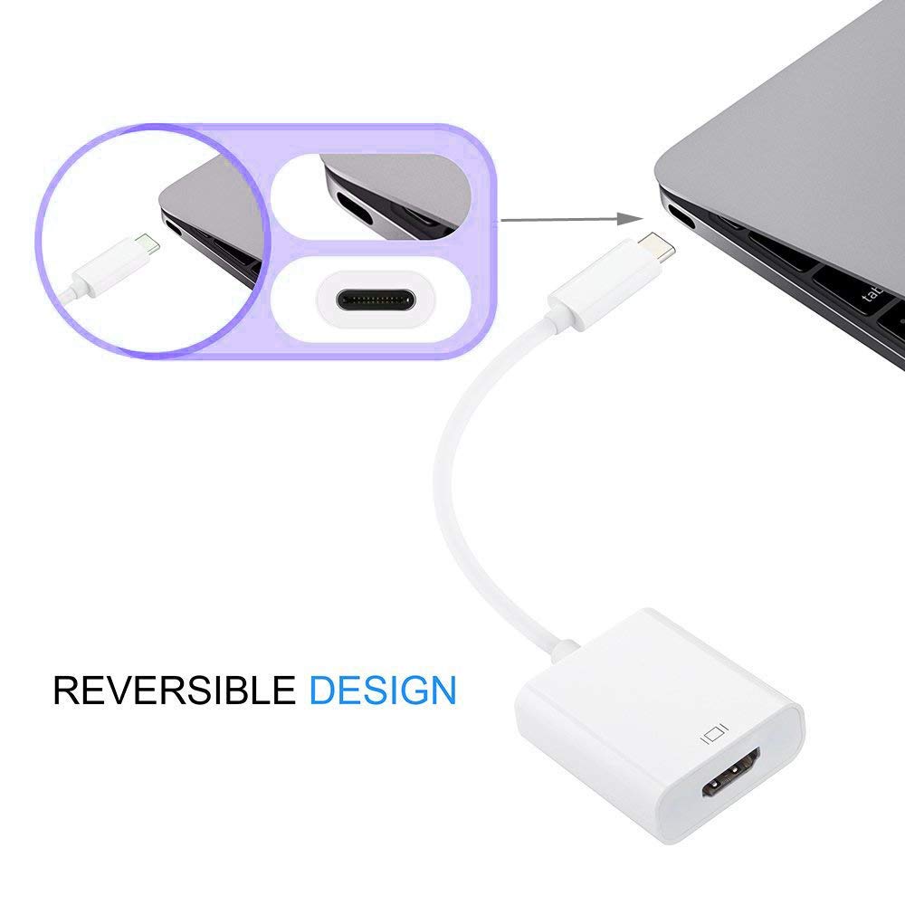 Jiali USB-C Converter Adapter Cable 15cm USB-C/Type-C 3.1 Male to HDMI Female Adapter Cable, for MacBook 12 inch/Chromebook Pixel 2015