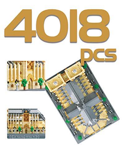 NeoLeo Micro Block Architecture Model Notre Dame de Paris French, Challenge for Adults Children, Cathedral Architecture Church Building Model Kits, 4018 Pieces