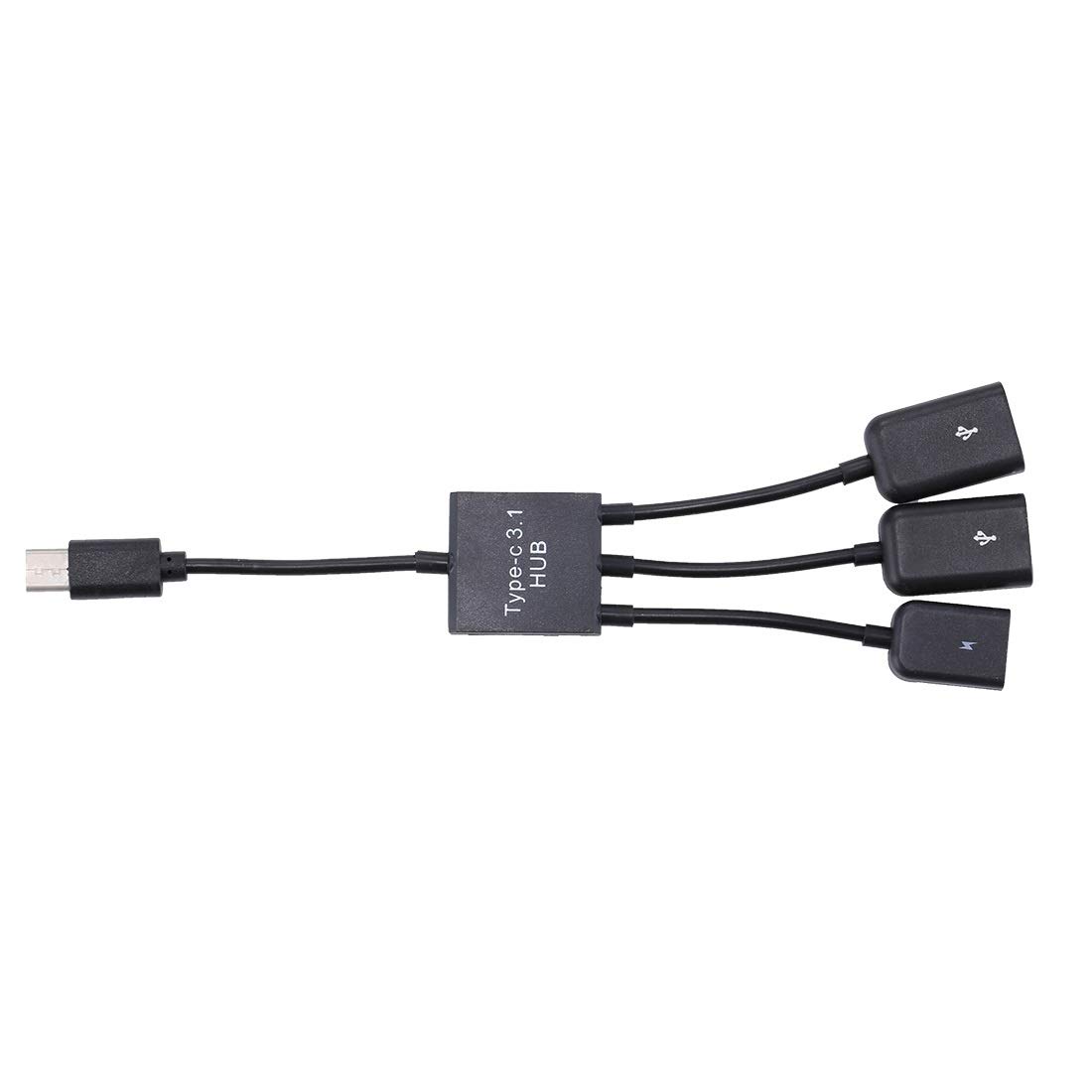 Jiali USB-C 4K Hub Converter Portable USB-C/Type-C Male to Dual USB Ports Female + Micro USB Female Mini Cable Hub Splitter Adapter