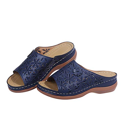 justHIGH Women's Open Toe Classic Roman Style Sandals Stretch Flatform Slide Sandal