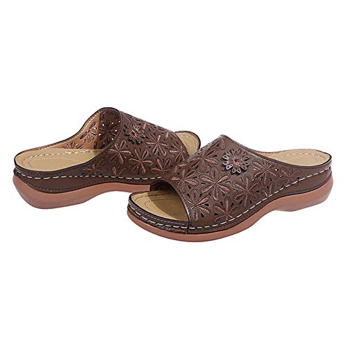 justHIGH Women's Open Toe Classic Roman Style Sandals Stretch Flatform Slide Sandal