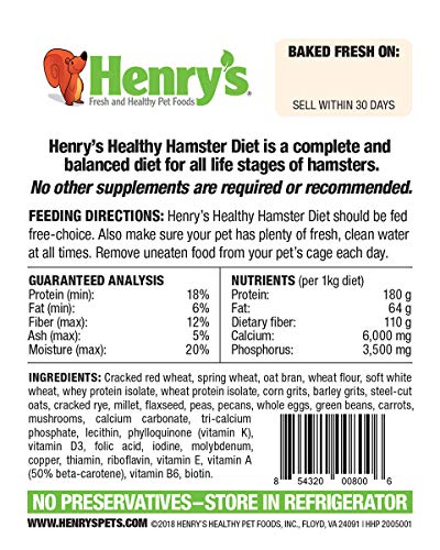 Henry's Hamster Food - The Only All Natural Baked Fresh to Order (8 oz (2-Pack))