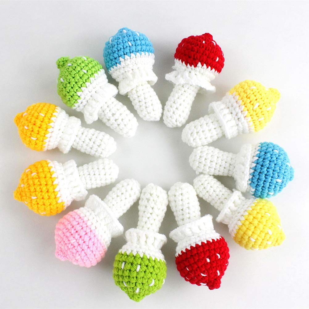 BARMI Realistic Vegetable Fruit Lemon Crochet Knit Toy Newborn Baby Photography Props,Perfect Child Intellectual Toy Gift Set Random Color Green Pear