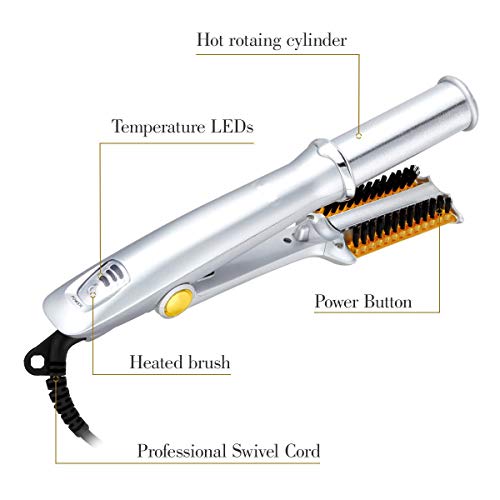 UXZDX CUJUX Professional Hair Straightening Iron Curling Iron Straightener&Curler Styler 2 in 1 Multi Hair Styling Tool Flat Iron with Brush