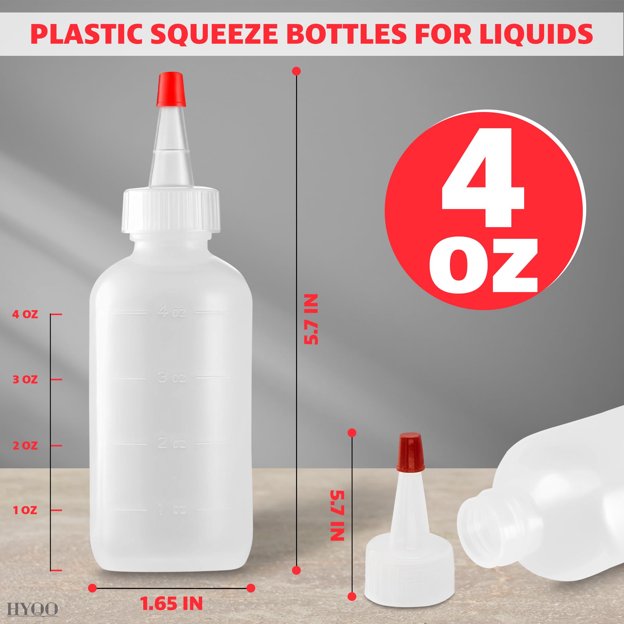 6Pcs Plastic Condiment Squeeze Bottles - 120ml Empty Bottles for Liquid Plastic Bottles with Caps Squeeze Bottles 4 Oz Ketchup Bottle - Paint Squeeze Bottles Empty Squeeze Bottle Plastic Sauce Bottle