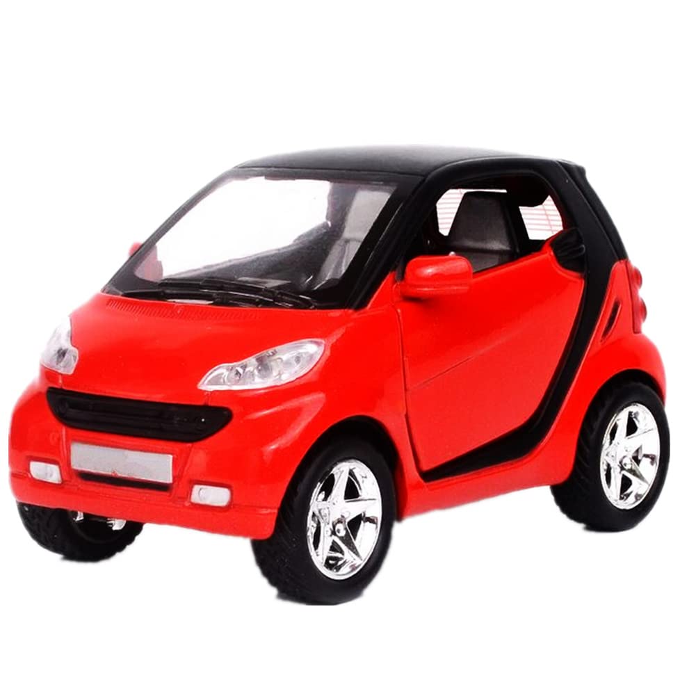 ARCADORA 1:32 Scale for Smart Fortwo Diecast Model Car Pullback Vehicle Toys Collection Toys, Kids Gift, with Sound and Light (Red)