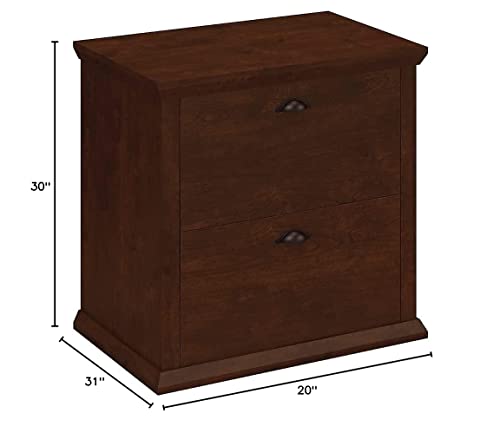 Bush Furniture Yorktown Lateral File Cabinet in Antique Cherry