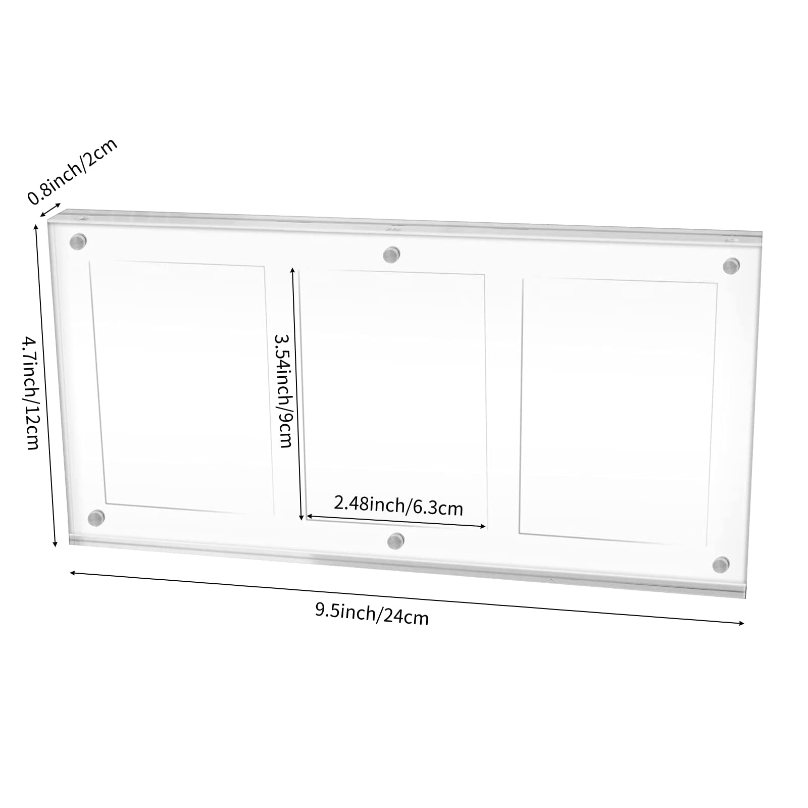 Auveach 1 Pack 35PT Acrylic TCG Triple Cards Frames, One-Touch-Open, Card Display, Clear Card Stands, Transparent Card Stands (Triple 1 Pack, 20mm)