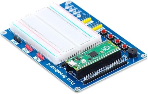 sb components Raspberry Pi Pico Breadboard Kit with Raspberry Pi Pico for Multi-Purpose Microcontroller Board with Pi Pico Breadboard Kit Breakout Board for Projects