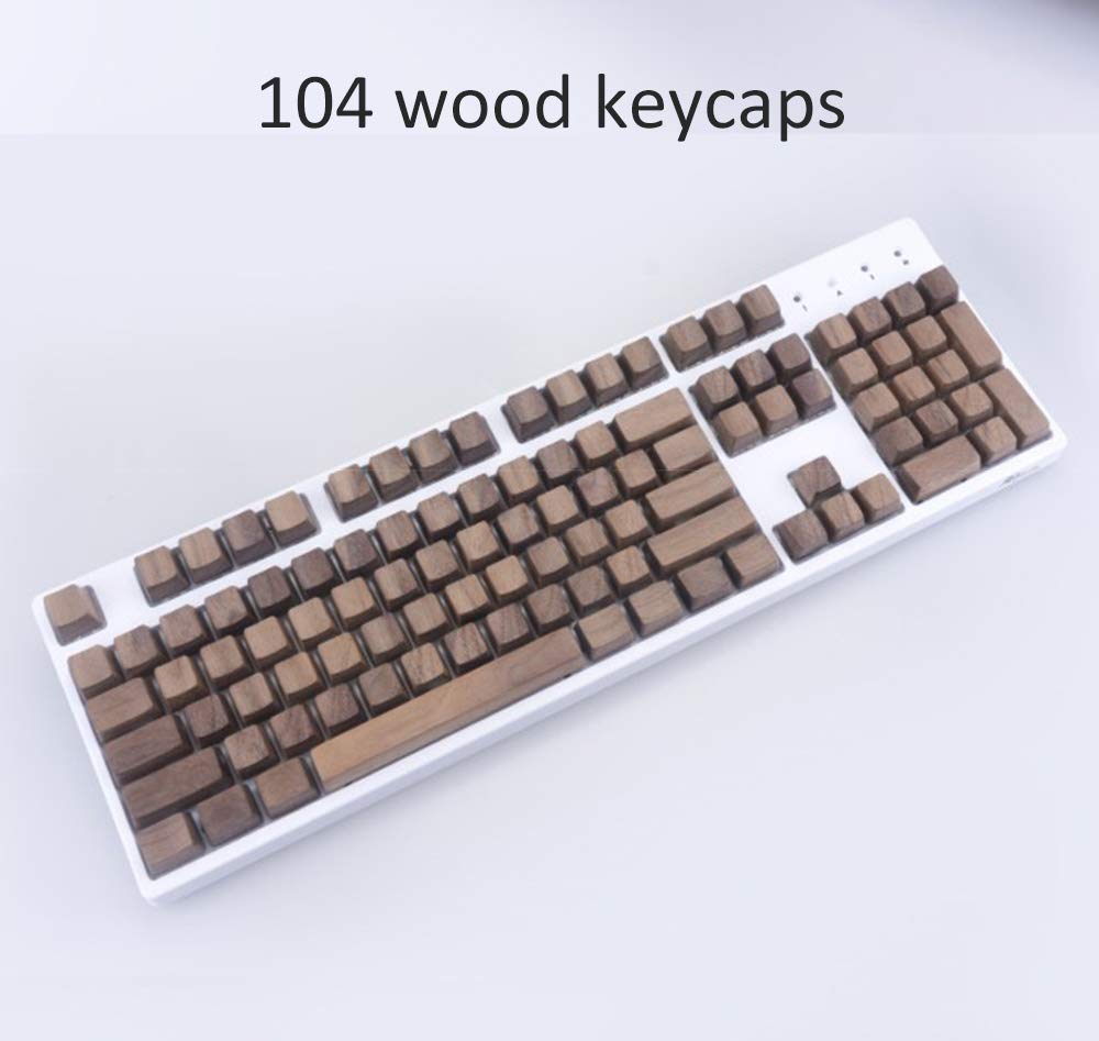 HFSECURITY GH60 Full Set Solid Wood Keycaps Customized Handmade Keycaps for Cherry Mx Switch Mechanical Gaming Keyboard Use Wood Keycaps (104fullkeycaps)
