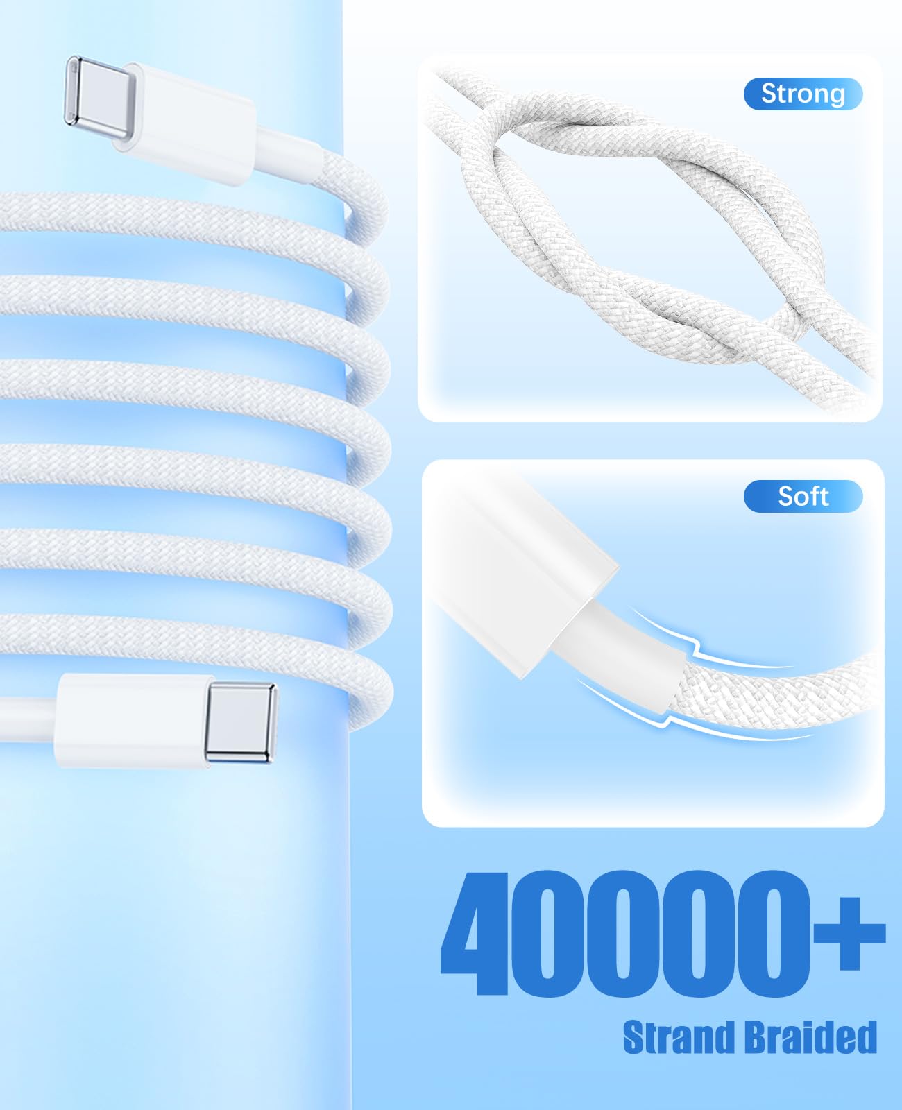 240W USB C to USB C Cable 3Pack 3FT, iPhone 15 USB C Cable,C to C Cable Fast Charging,USB Type C Charge Cable for iPhone 15/Pro Max/Pro/Plus, Samsung Galaxy S23