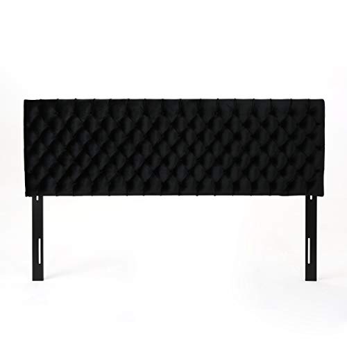 Christopher Knight Home Jezebel Tufted Velvet Headboard, King / Cal King, Black / Black