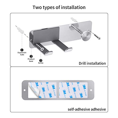 FLE Hair Dryer Holder Wall Mounted, Stainless Steel Self Adhesive Blow Dryer Holder Rack for Dyson Supersonic Hair Dryer,Silver